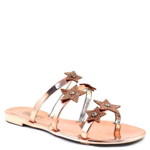 Ann More | Shoes | New Rose Gold Star Strap Sandals | Poshmark